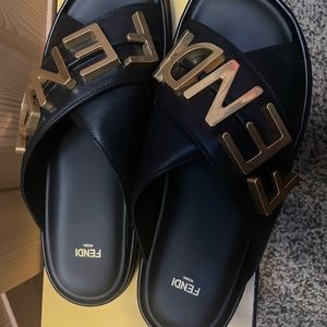 Fendi | Shoes | Fendi Logo Cross Sandals | Poshmark